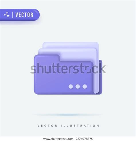 3d Realistic Folder File Vector Illustration Stock Vector Royalty Free
