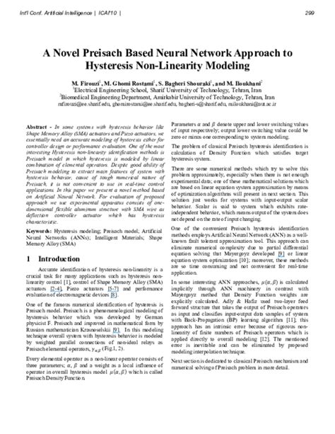 Pdf A Novel Preisach Based Neural Network Approach To Hysteresis Non Linearity Modeling