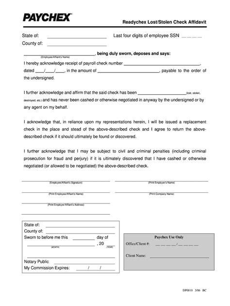 Readychex Loststolen Check Affidavit Form Fill Out And Sign Printable Pdf Template Airslate