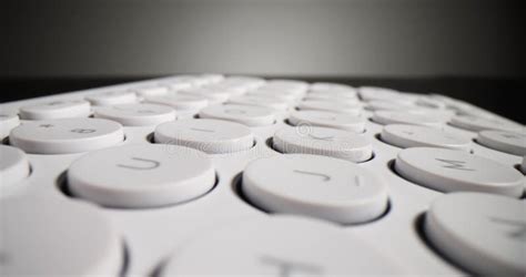 White Modern Stylish Computer Keyboard On Black Background Stock