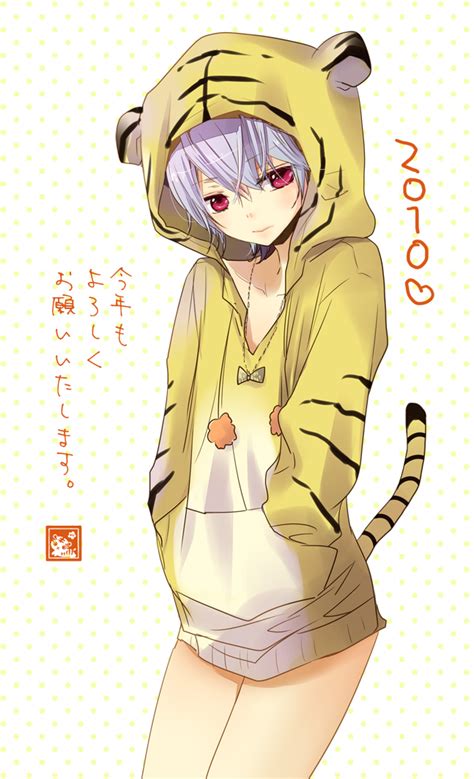 Safebooru Animal Ears Ayanami Rei Bottomless Cat Hood Hands In