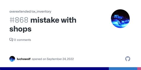 Mistake With Shops Issue Overextended Ox Inventory GitHub
