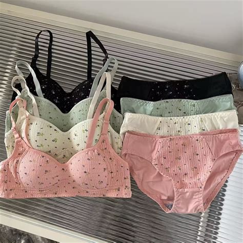 【pantiesbra】fashion Girl Bra Set Push Up Underwear Seamless Women Thin