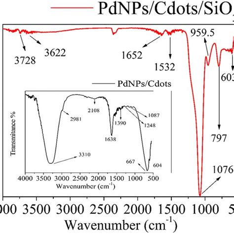 Ft Ir Spectra Of The Pdnpscarbon Dots And Pdnpscarbon Dotssio2