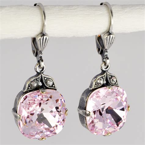 Grevenkämper Ohrringe Swarovski Kristall Silber Rund mm lila rosa Rosaline