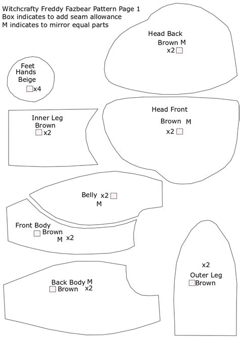 Fnaf Plush Template Printable And Enjoyable Learning