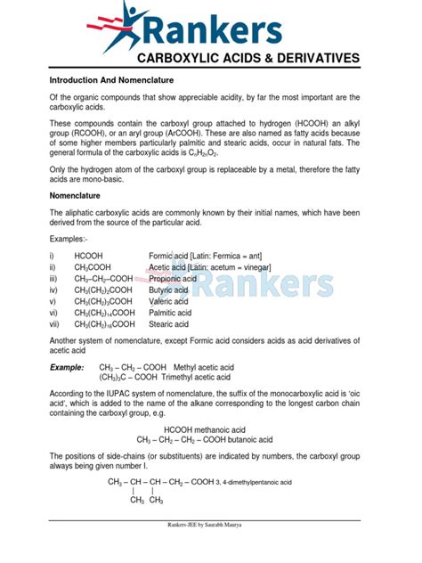 Carboxylic Acids And Derivatives Pdf Carboxylic Acid Ester