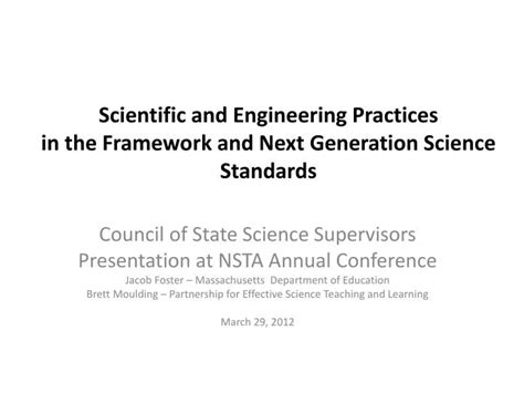 Ppt Scientific And Engineering Practices In The Framework And Next