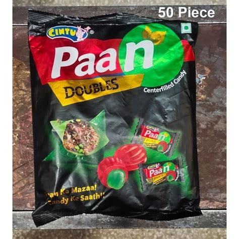 Green Rectangular 50 Piece Cintu Paan Double Center Filled Candy