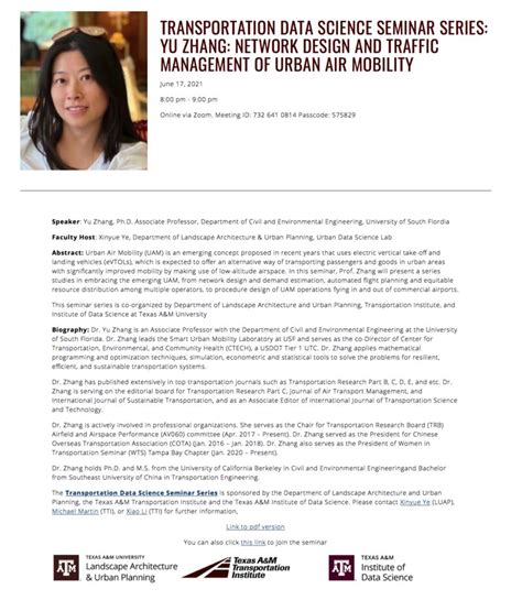 Xinyue Ye On Linkedin Look Forward To The Talk By Prof Yu Zhang From