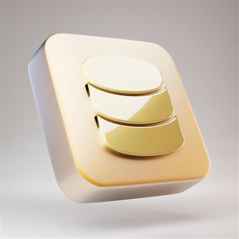 Premium Photo Database Icon Golden Database Symbol On Matte Gold