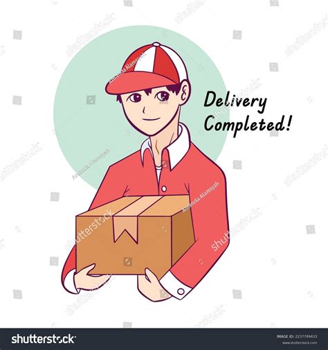 Delivery Completed Themed Vector Illustration Delivery Stock Vector
