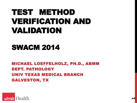 Pdf Test Method Verification And Validation Method Verification