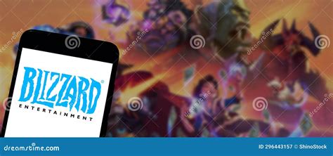 Blizzard Entertainment Logo On Smartphone Screen Horizontal Banner