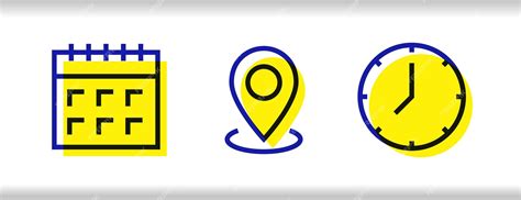 Premium Vector Date Time Location Icon In Flat Style Event Message Vector Illustration
