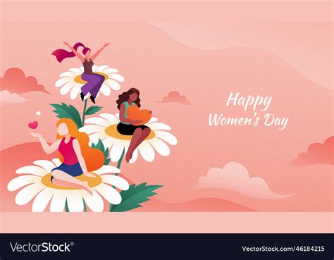 Happy Womens Day Greeting Card Royalty Free Vector Image