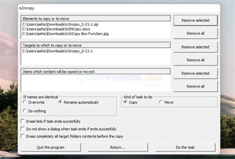 copy paste multiple files to multiple folders with n2ncopy