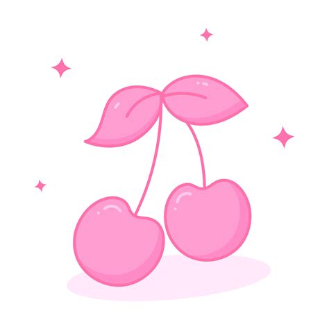 Pink Cherry Clipart Y2k Nostalgia Aesthetic 30711696 Vector Art At
