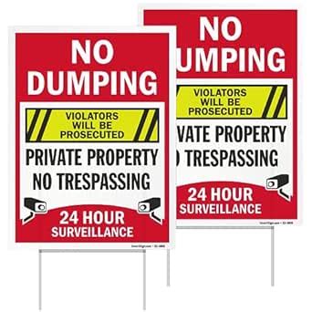 SmartSign 2 Pack No Dumping Private Property Yard Sign With 15 Tall