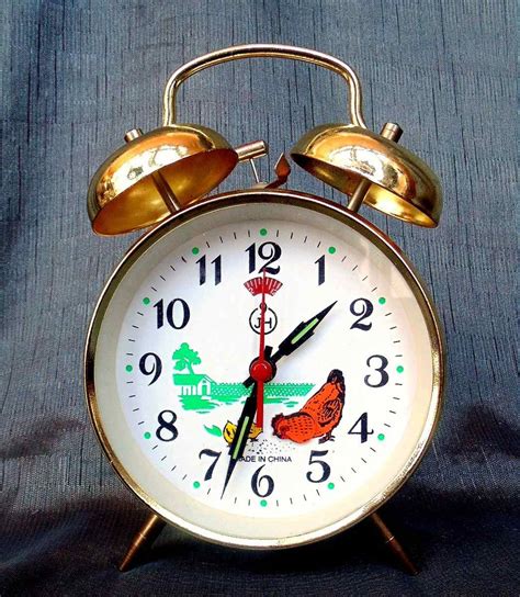 Reloj Despertador Cuerda Funcionando China Campanas Gallina 34900