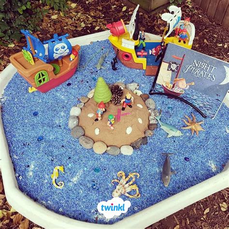 Great For A Pirates Topic Create This Colourful Pirate Tuff Tray Using