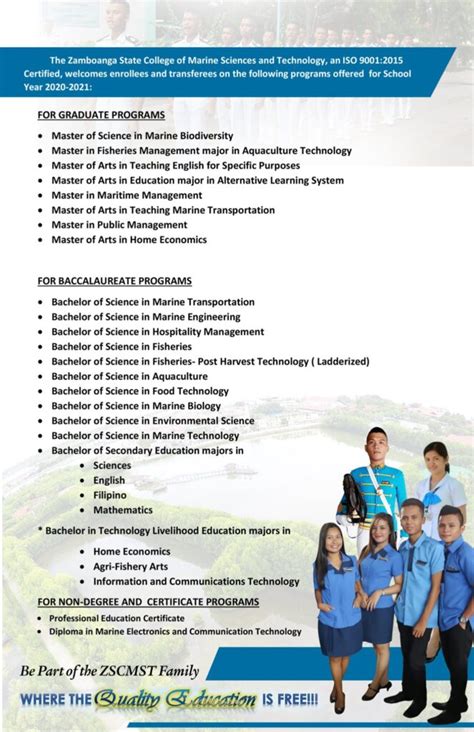 Academic Programs Zamboanga State College Of Marine Sciences And