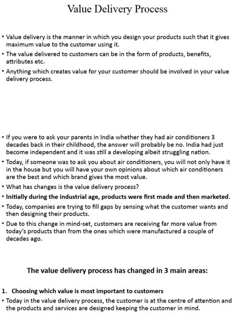 Value Delivery Process Pdf Marketing Brand