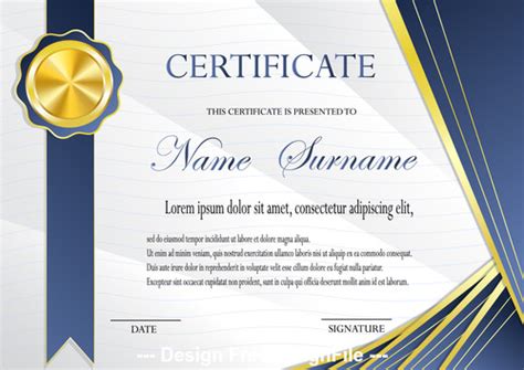 Certificate Medal Template Vector Free Download