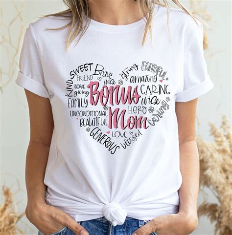 Bonus Mom Shirt Bonus Mom T Step Mom Shirt T Mom Heart Shirt