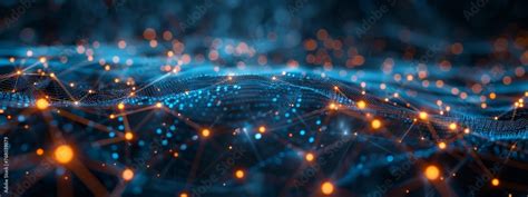 Visualize A Network Nexus With Data Points Interconnected By Secure