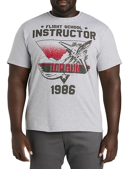 Big Tall True Nation Top Gun Flight School Vintage Graphic Tee Dxl