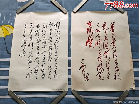 毛主席诗词 中山风雨起苍黄，暮色苍茫看劲松两种塑管卷寄15元宣传画王五古旧书店【7788收藏收藏热线】