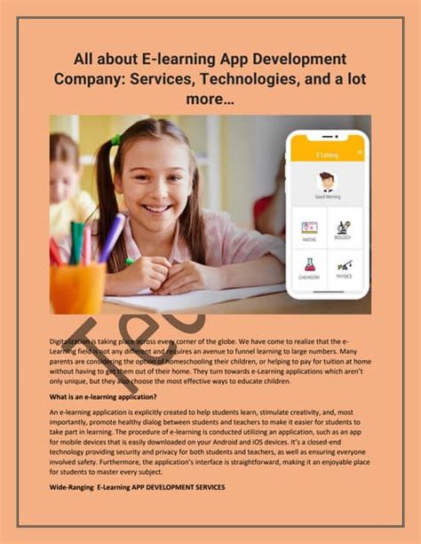 all about e learning app development company pdf