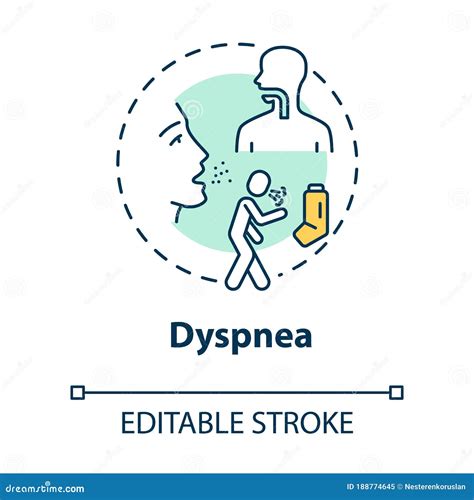 Patient With Dyspnea Breathless Vector Illustration In Cartoon Flat