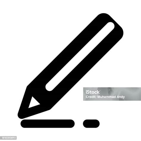 연필 쓰기 아이콘입니다 플랫 컬러 디자인 벡터 일러스트 레이 션 공부에 대한 스톡 벡터 아트 및 기타 이미지 공부 교육 그리기 Istock
