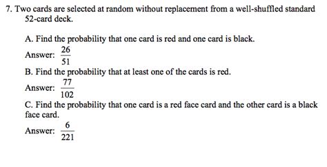 Solved 7 Two Cards Are Selected At Random Without