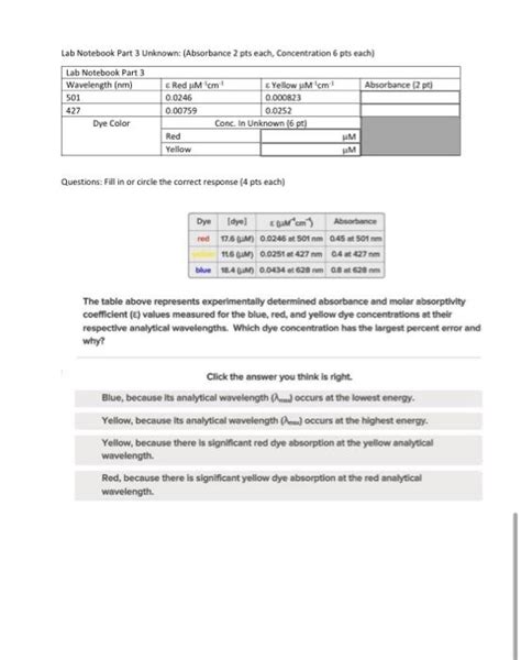 Solved Spectrophotometry 2 Week Lab Report Name Here Is The