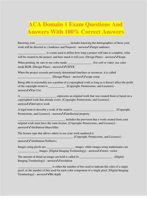 Aca Domain 1 Exam Questions And Answers With 100 Correct Answers Acas Stuvia Us