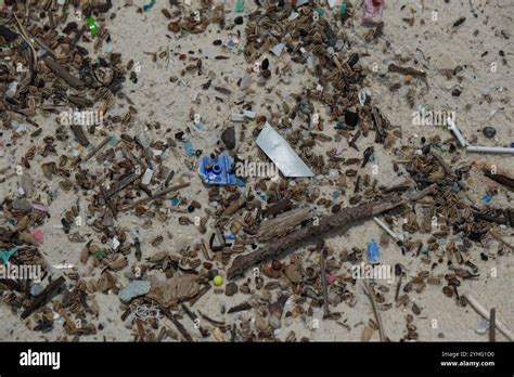 Microplastics Washed Up On The Beach Of St Johns Island Singapore