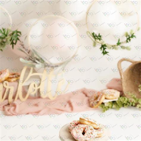بک دراپ تولد تم دونات کد 210 عکس گراف