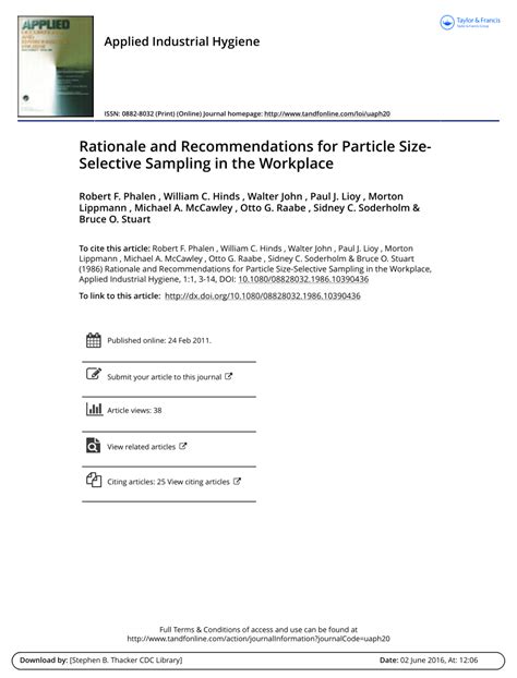 Pdf Rationale And Recommendations For Particle Size Selective