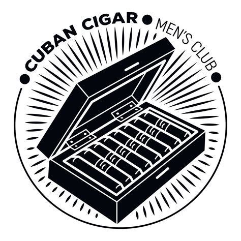 Cuban Cigar Men Club Logo Simple Style 15384638 Vector Art At Vecteezy