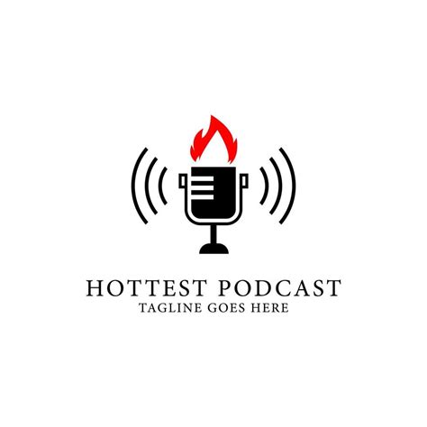 Hottest Podcast Show Logo Design Podcast Radio Logo Template Vector