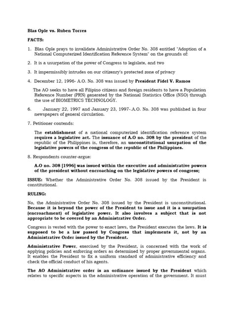 Blas Ople Vs Ruben Torres Download Free Pdf Presidents Of The United States American