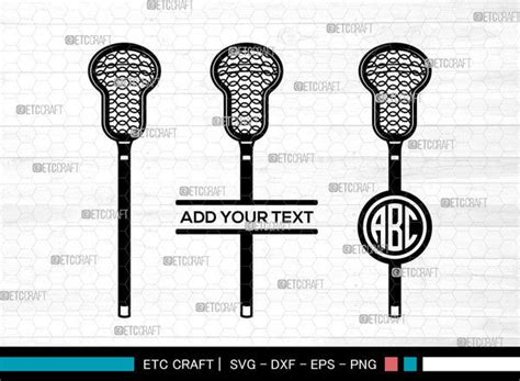 Lacrosse Stick Monogram Svg Two Split Crossed Lacrosse Sticks And Ball