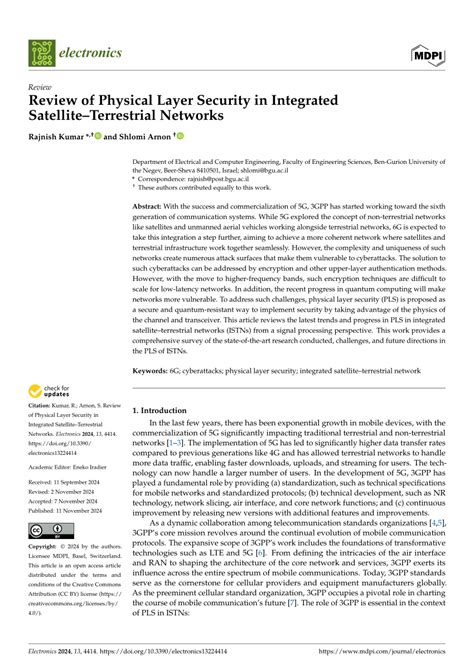 Pdf Review Of Physical Layer Security In Integrated Satellite