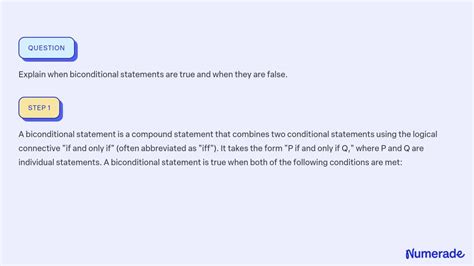 ⏩solvedexplain When Biconditional Statements Are True And When They