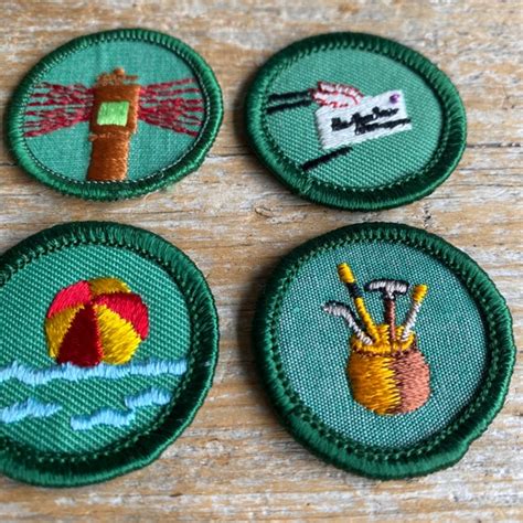 6 Girls Scout Badges Gem