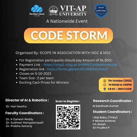Nextgen Cloud Club Vit Ap On Linkedin 💻 Coding Karo Prize Paao 🏆 Code Storm Embark On The