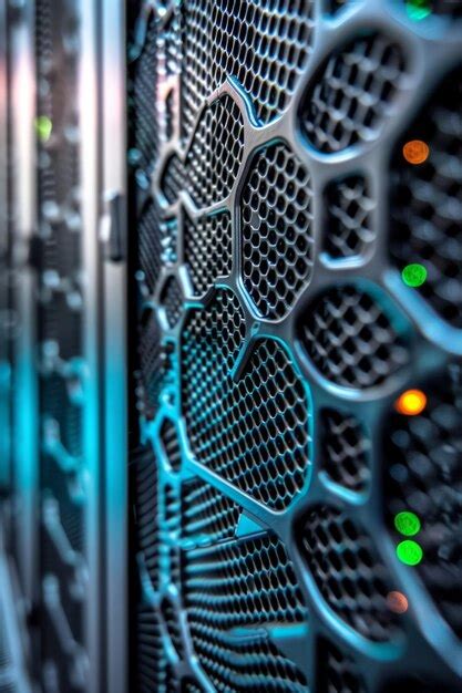 Close Up Of Server Rack Modern Data Center Technology Cloud Computing